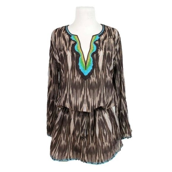 BCBGMaxAzria | Tops | Bcbg Max Azria M Medium Sheer Popover Caftan Tunic | Poshmark